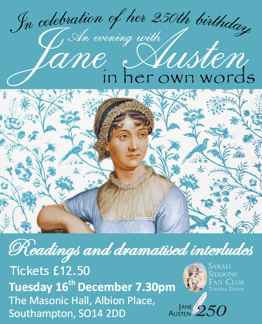 An Evening with Jane Austen ‘in her own words’ - Sarah Siddons Fan Club